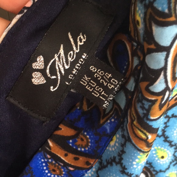 Mela London | Dresses | Mela London Blue Paisley Skater Dress | Poshmark